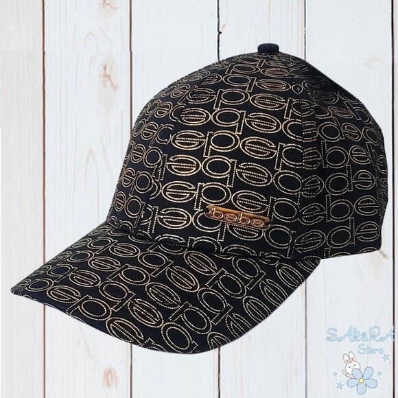 bebe | Accessories | Nwt Bebe Authentic Womens Aop Logo Gold Black ...